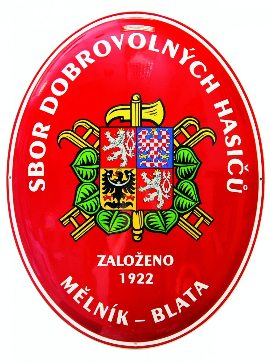 Zakázková výroba hasičských smaltovaných oválů