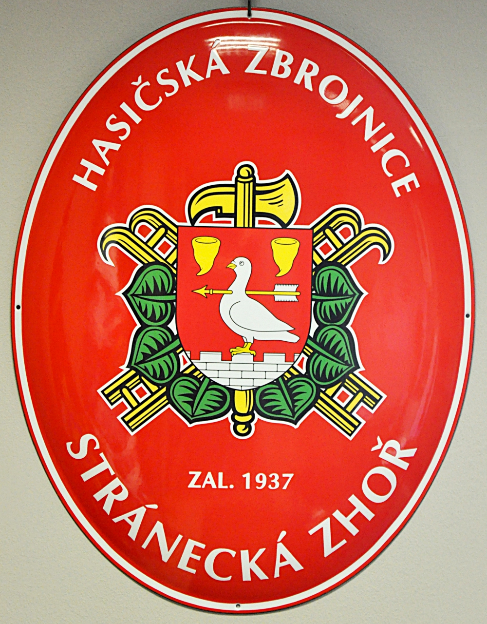 Zakázková výroba hasičských smaltovaných oválů
